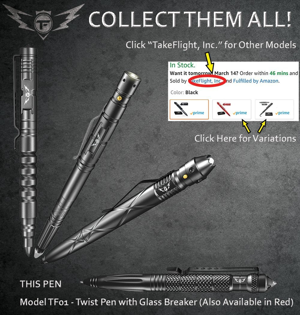 Tactical Pen for Self Defense - Model TF01-Black with Window Breaker ...